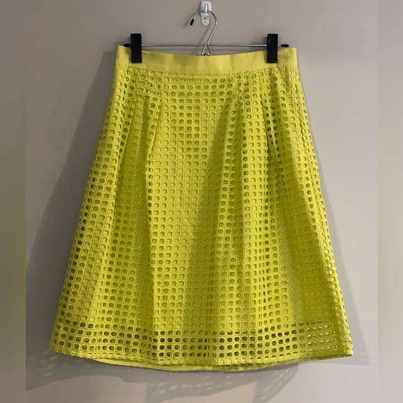 LOFT | Skirts | Loft Chartreuse Lined Structured Cage Skirt | Poshmark